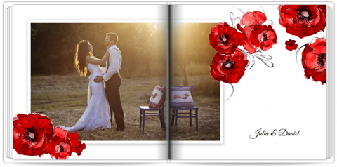 Personalised lay-flat album with padded cover - Photo Album